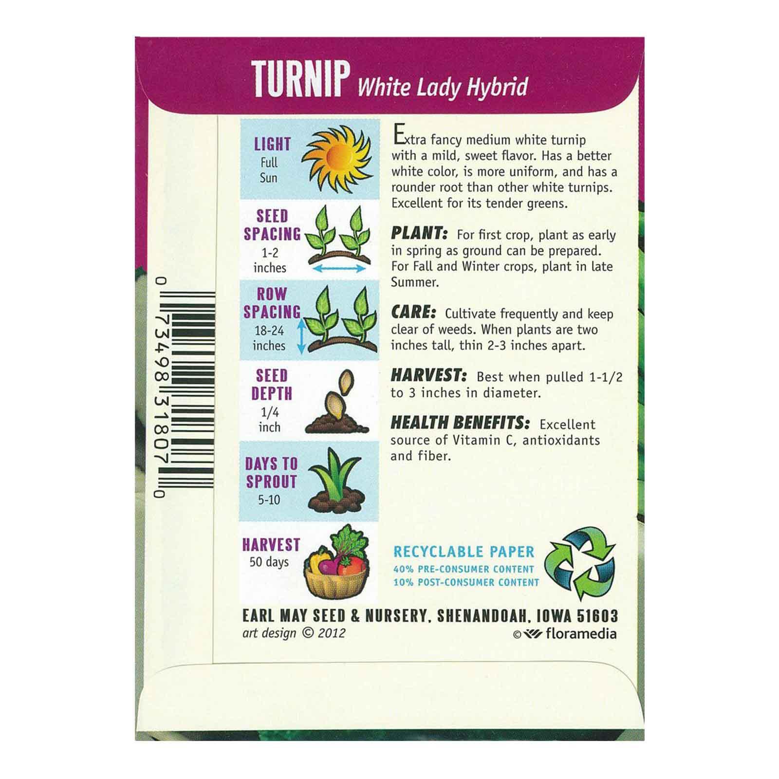 Turnips - White Lady Hybrid Seeds | Earl May