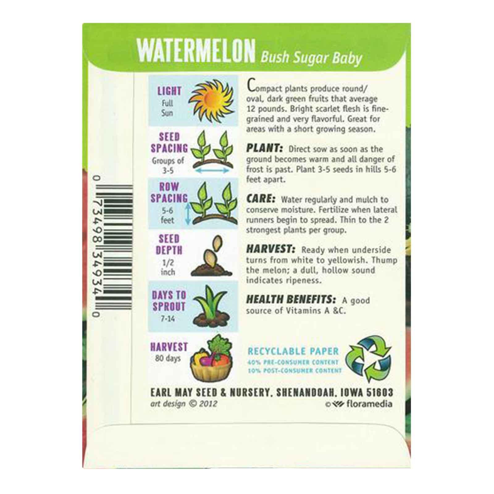 Watermelon - Bush Sugar Baby Seeds | Earl May