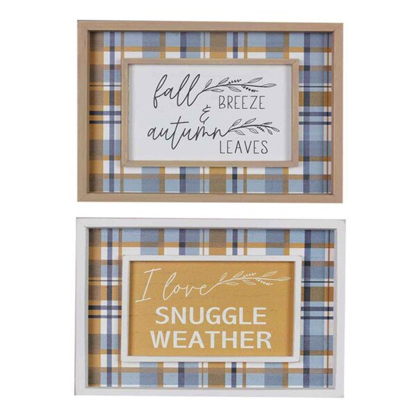 Tabletop Sign - Plaid Fall Wood Sign | Earl May