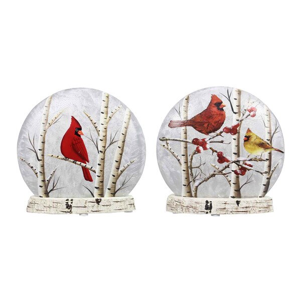 Light Up Table Decor with Cardinals And Birch | Earl May