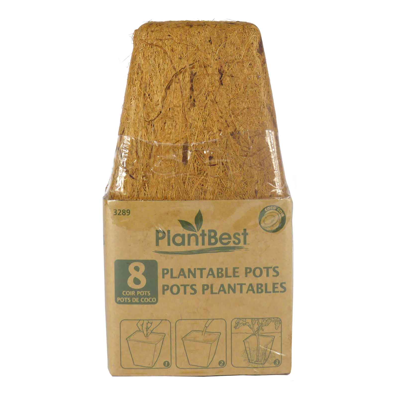 PlantBest Square Coco Coir Pot - 8 pack | Earl May
